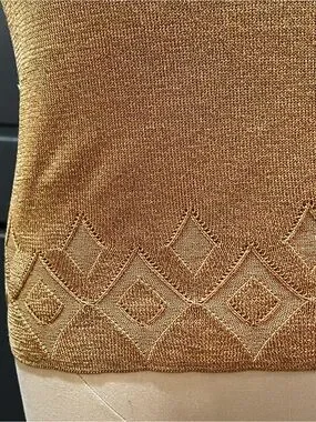 Ann Taylor | Tops | Ann Taylor Gold Metallic Knit Tank | Poshmark
